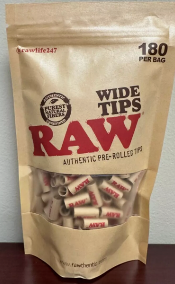 Raw Pre-Rolled Wide Tips – Bag of 180 – CKZ WHOLESALE
